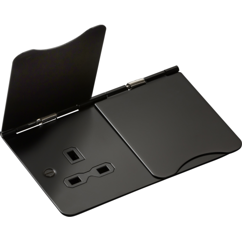 ML ACCESSORIES 13a 2g Unswitched Floor Socket Matt Black (Matt Black ...