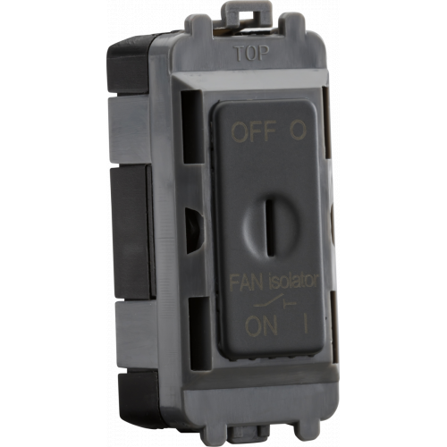 Knightsbridge 10a Fan Isolator Key Switch Module Anthracite GDM021AT UK