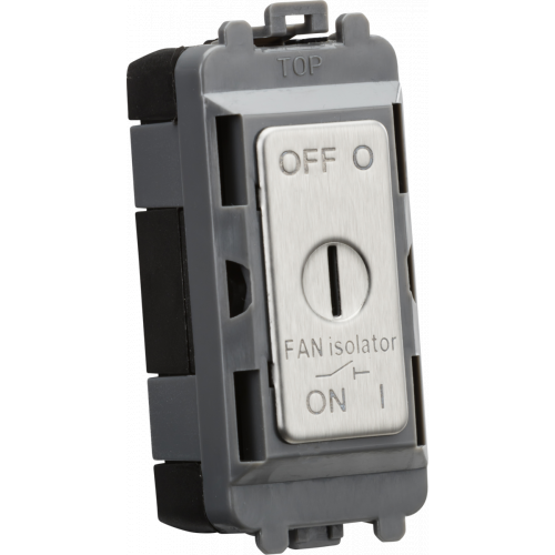 Knightsbridge 10a Fan Isolator Key Switch Module Brushed Chrome GDM021BC UK