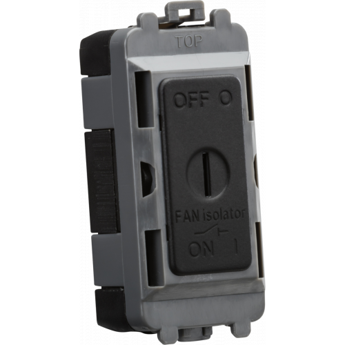 Knightsbridge 10a Fan Isolator Key Switch Module Matt Black GDM021MB UK