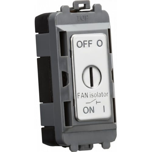 Knightsbridge 10a Fan Isolator Key Switch Module Polished Chrome ...