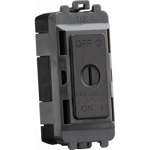Knightsbridge 10a Fan Isolator Key Switch Module Smoked Bronze GDM021SB UK