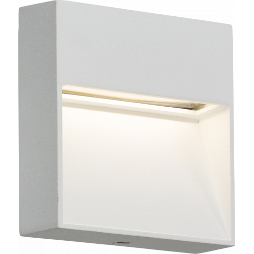 Knightsbridge 230v Ip44 5w Led Square Wall guide Light White LWS4W UK