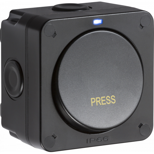 Knightsbridge Ip66 20ax 1g 1 way Retractive Switch Black OP21 UK