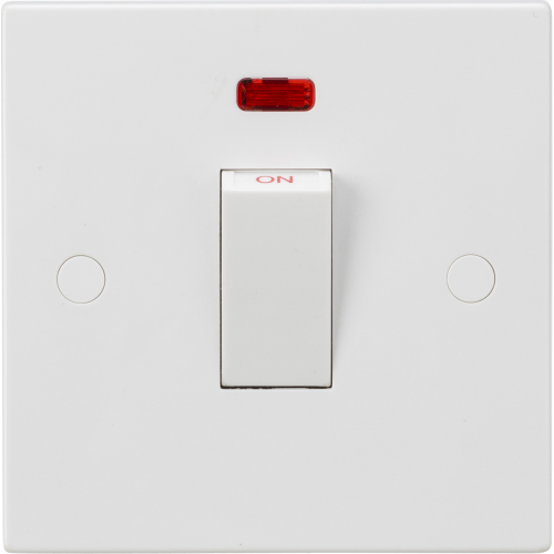 Knightsbridge 45a 1g Dp Switch With Neon (white Rocker) SN8331NW UK