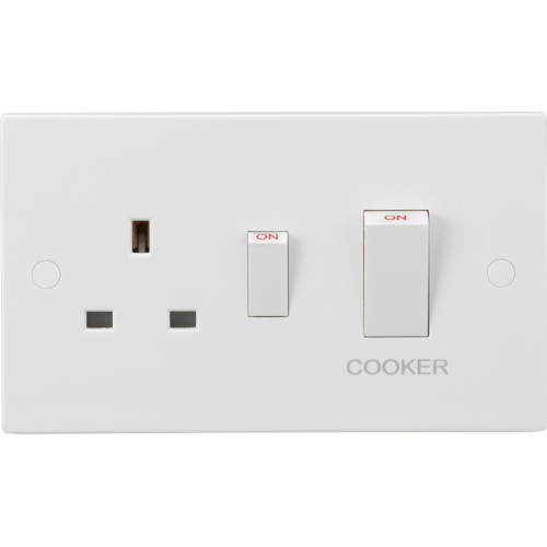 Knightsbridge DP Cooker Switch And Socket (White) SN8333W UK