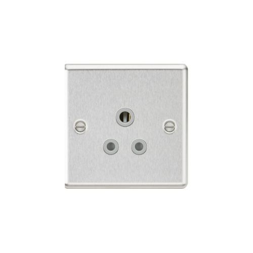 Knightsbridge 5A Unswitched Socket Finish (Brushed Chrome) CL5ABCG UK