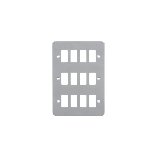 Knightsbridge Metalclad 12G grid faceplatePowder coated (Silver) (Grey ...