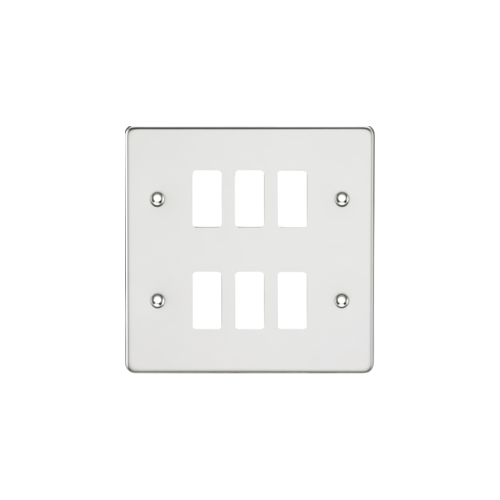 Knightsbridge Flat plate 6G grid faceplate (Chrome) GDFP006PC UK