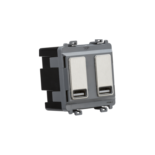 Knightsbridge Dual USB charger module (2 x grid positions) 5V 2.4A ...