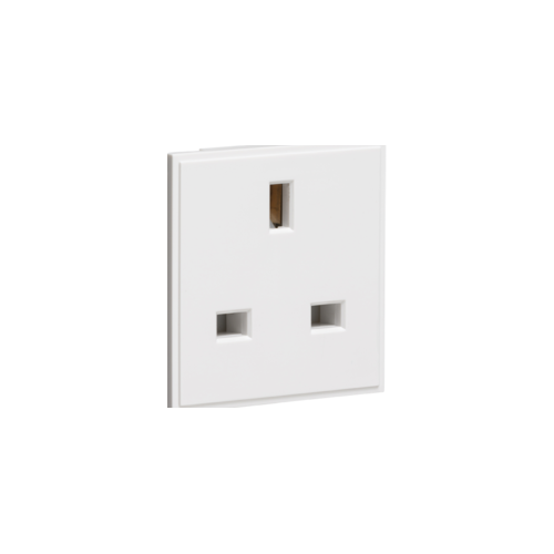 Knightsbridge 1G unswitched socket module 50 x 50mm (White) NET13WH UK