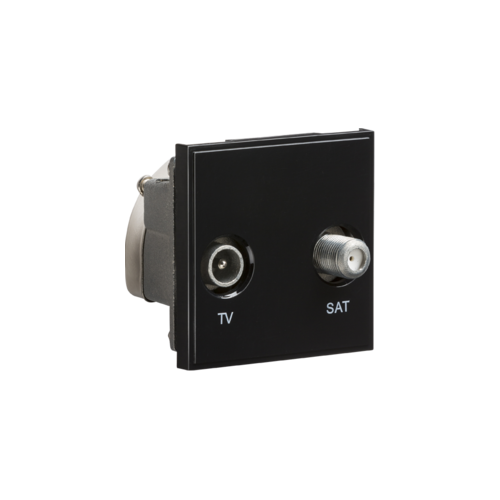 Knightsbridge Diplexed TV SAT TV Outlet Module 50 x 50mm (Black ...