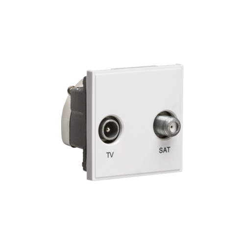 Knightsbridge Diplexed TV SAT TV Outlet Module 50 x 50mm (White ...