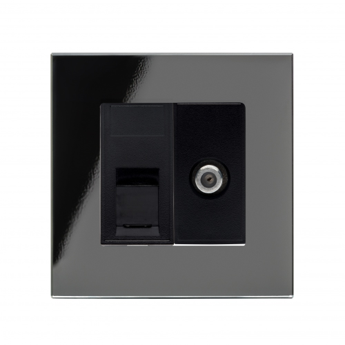 Retrotouch Crystal Cat5e Sat Socket (Black PG) 01809 UK