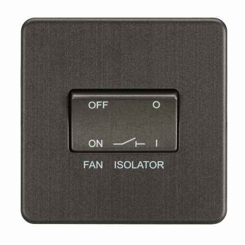 Knightsbridge Screwless 10AX 3 pole fan isolator switch (Smoked Bronze ...