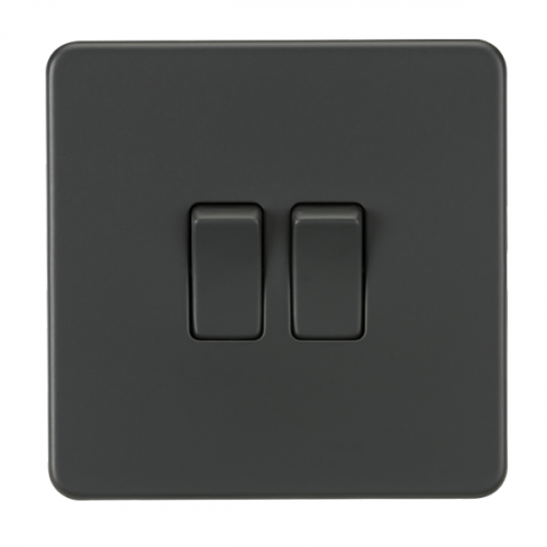Knightsbridge Screwless 10AX 2G 2 Way Switch (Anthracite) SF3000AT UK