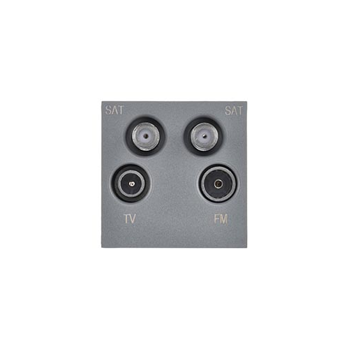 Saxby Lighting Euro Module Quadplex Tv sat1 sat2 dab Module Grey ...