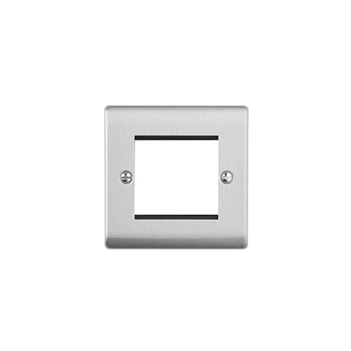 Saxby Lighting Raised Screwed 2g Modular Faceplate (2 Modules) Brushed ...