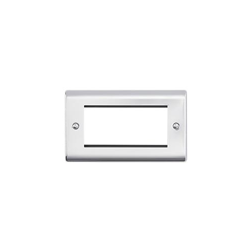 Saxby Lighting Raised Screwed 4g Modular Faceplate (4 Modules) Polished ...