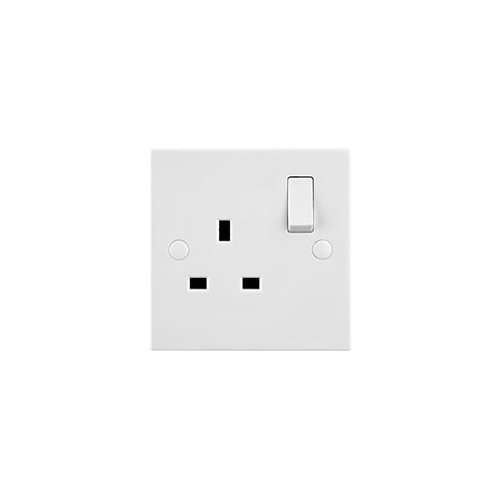 Saxby Lighting Square Edge 13a 1g Sp Switched Socket SE411 UK