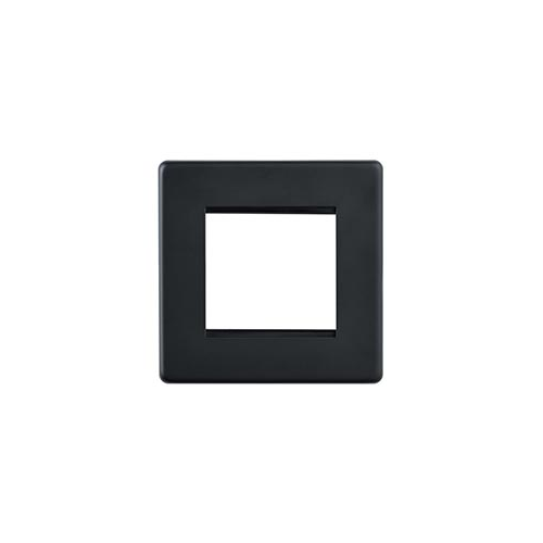 Saxby Lighting Screwless 2g Modular Faceplate (2 Modules) Matt Black ...