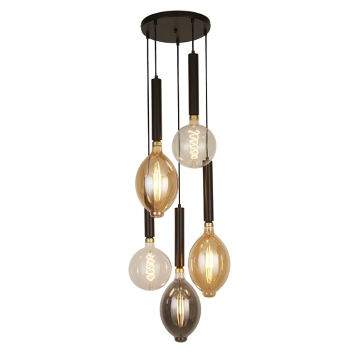 Searchlight Dulwich 5lt Multi Drop Ceiling Pendant Black (Black) 35721 ...