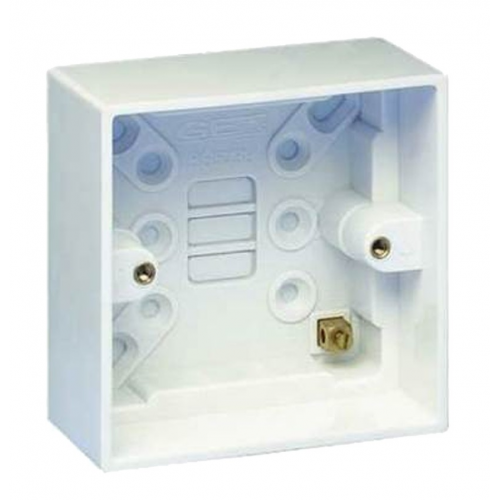 Hager Single 46mm Deep Moulded Box (White) WMPB1/46 UK