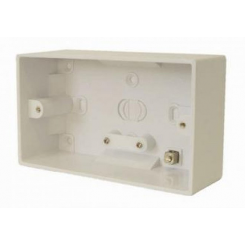 Hager Twin 46mm Deep Moulded Shaver Box (White) WMPB2/46 UK