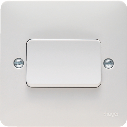 Hager 10A 1G 2 Way Wall Switch Wide Rocker (White) WMPS12W UK