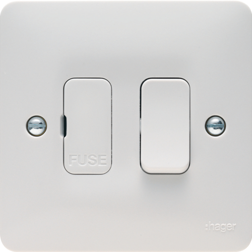 Hager Switched Fuse Spur with 3A Fuse (White) WMSSU83/3A UK
