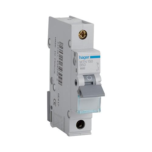 Hager Miniature Circuit Breaker 50A 6kA Type B Single Pole (White ...