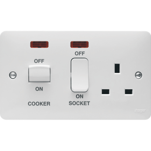 Hager Cooker Control Unit with LED Indicator (White) WMCC50N UK